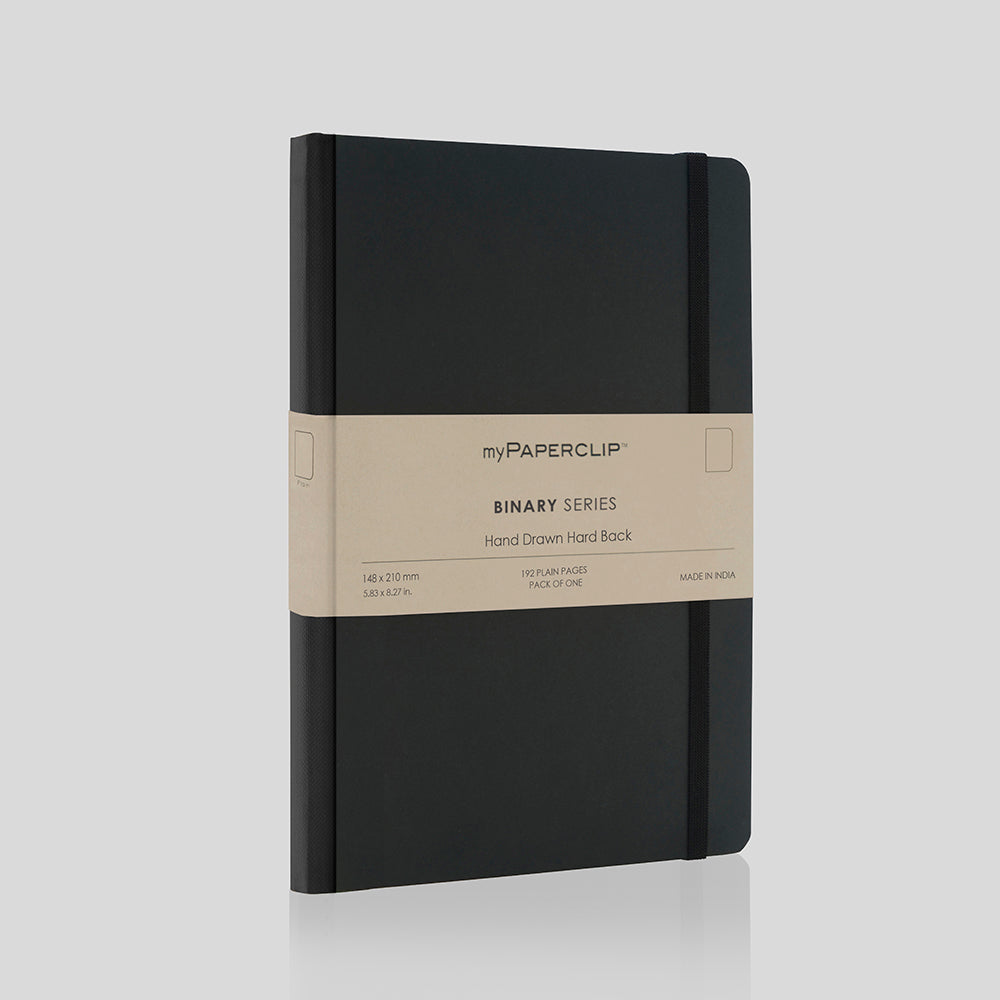 Buy A5 Black Notebook Online - Board Cover, Coloured Spine ...